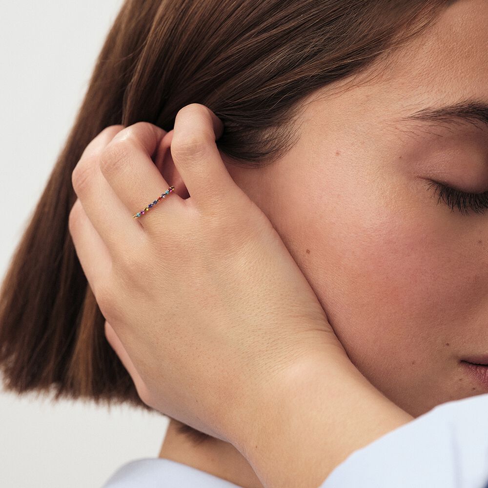 Bague fine BELOVED - Multicolore / Doré 02240466-256-50 | Agatha