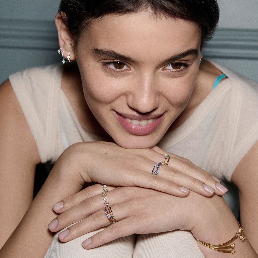 Bague fine BELOVED - Multicolore / Doré 02240466-256-52 | Agatha