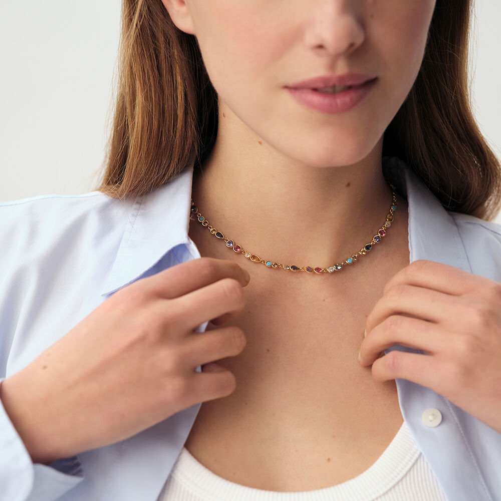 Collier ras du cou CANDY - Multicolore / Doré 02680402-256-TU | Agatha