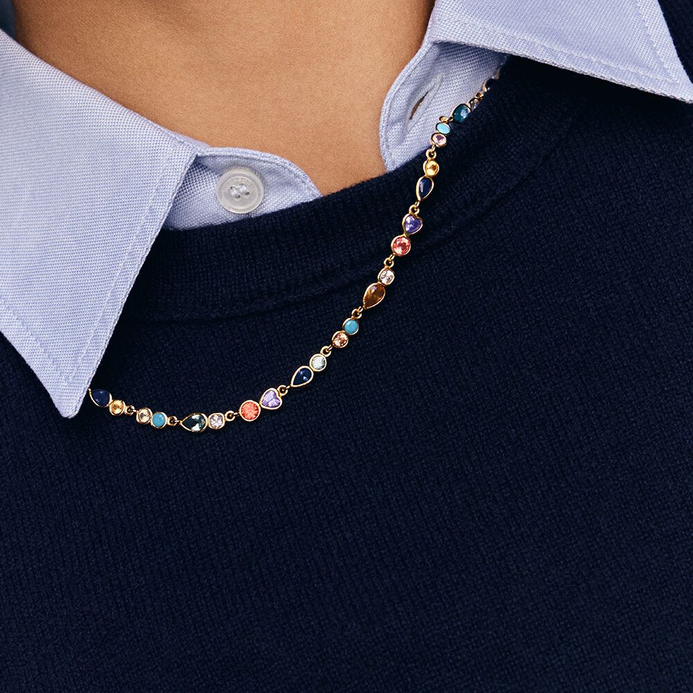 Collier ras du cou CANDY - Multicolore / Doré 02680402-256-TU | Agatha