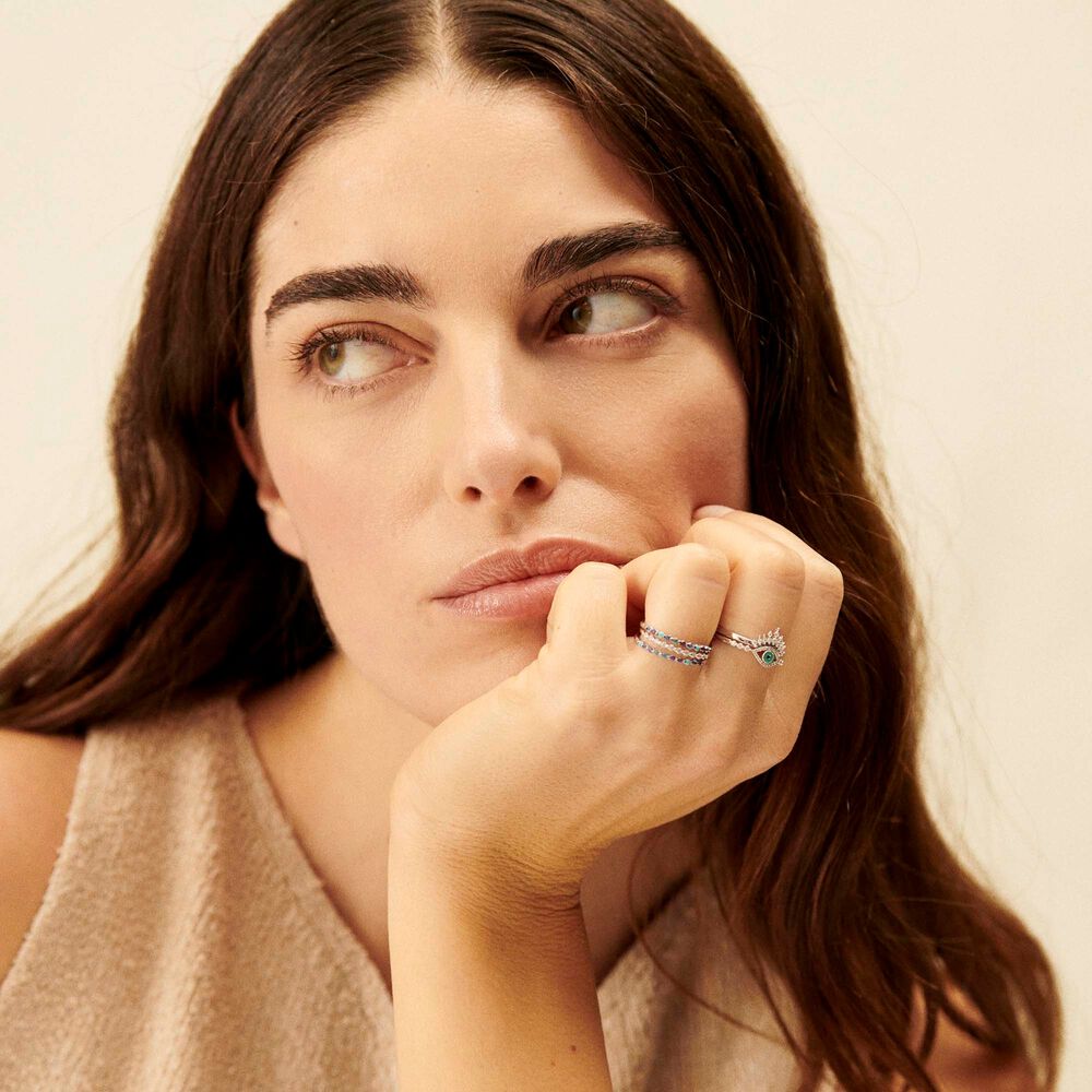 Bague fine BELOVED - Multicolore / Argenté 02220490-255-50 | Agatha