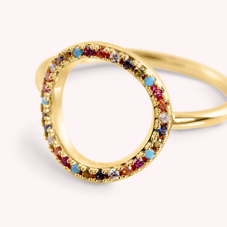 Bague fine RAINBOW - Multicolore / Doré 02290009-256-52 | Agatha
