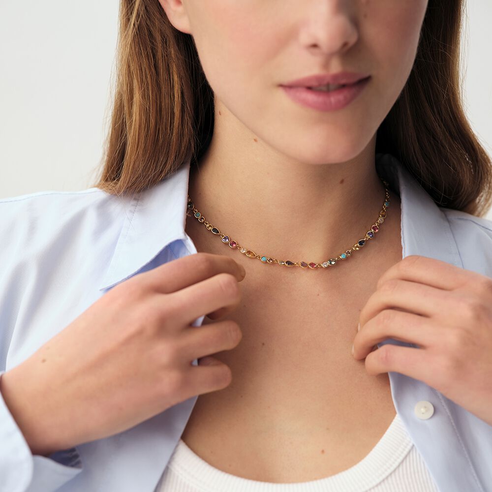 Collier ras du cou CANDY - Multicolore / Doré 02680402-256-TU | Agatha