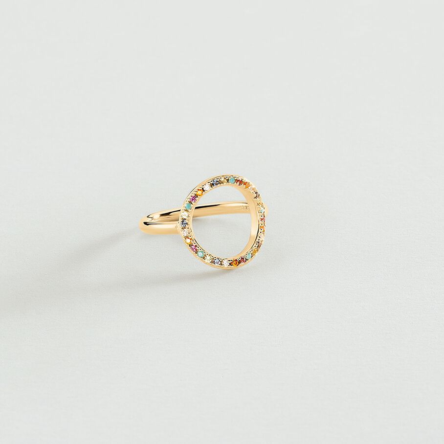 Bague fine RAINBOW - Multicolore / Doré 02290009-256-56 | Agatha